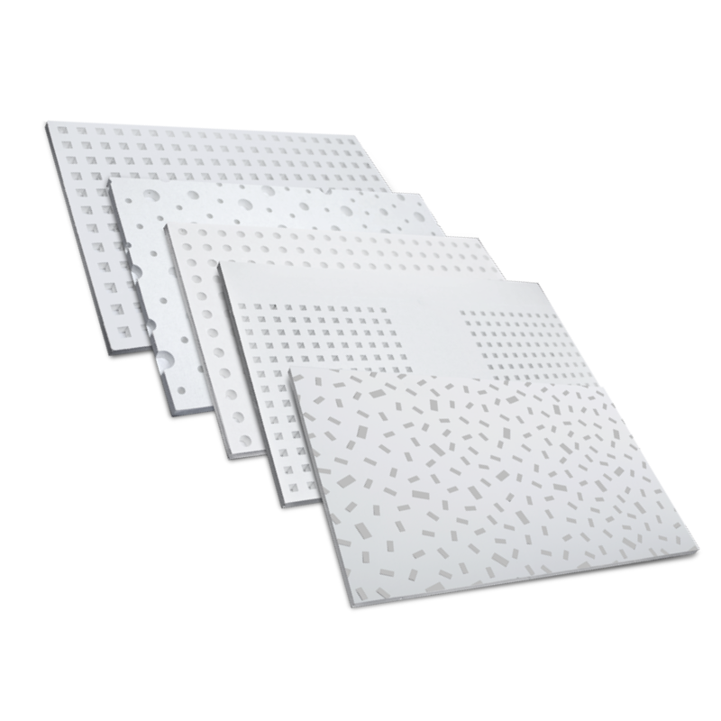 Chapa Drywall Acústica Cleaneo 12,5mm x 2,00m x 1,20m - KNAUF - Fortegypso