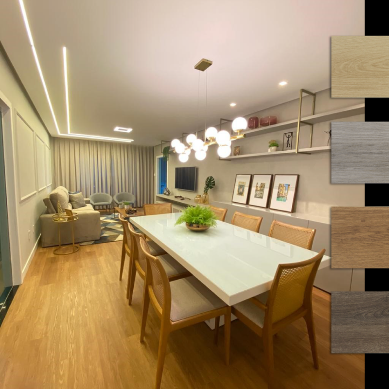 Piso vinílico em régua Linha Maxximum - FINOTTATO - Forte Gypso